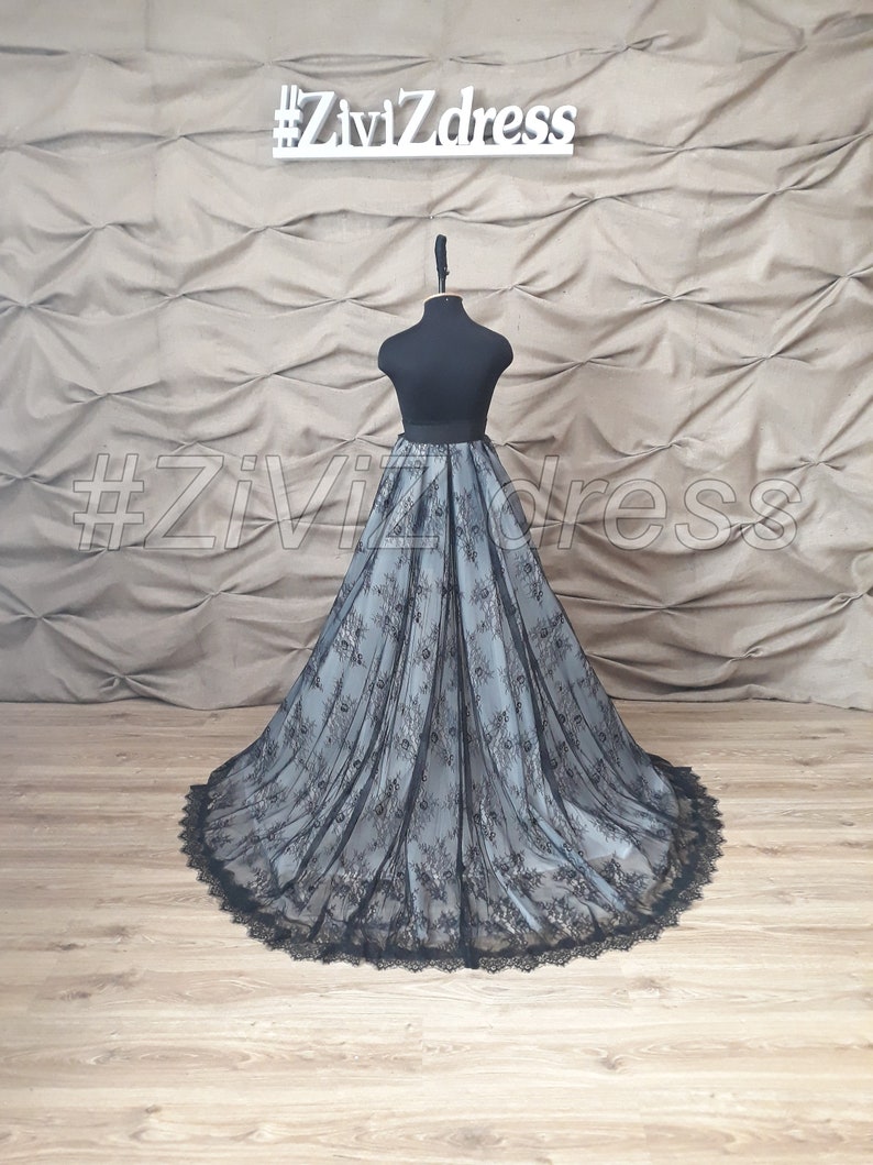 Corset Detachable Train Lace Detachable Train Black Lace - Etsy