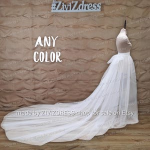 Tulle Detachable Train, Tulle Bridal Train, Detachable Wedding Skirt ...