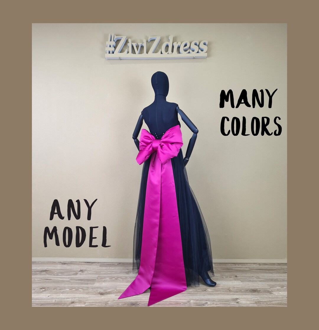 Fuchsia Detachable Transformer Bow for Dress, Valentines Day Bow ...