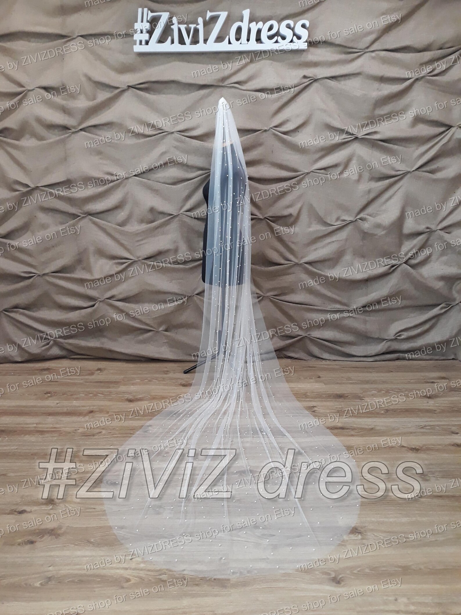 Cathedral Wedding Veil With Pearls: Boho Bridal Vail (120 Inch) - Etsy