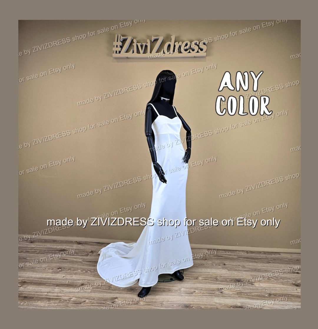 Bridal Satin Sundress: Open Back Maxi Wedding Gown - Etsy