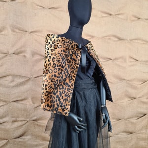 Faux Leopard Print Fur Cape Fur Animal Print Stole Wraps - Etsy
