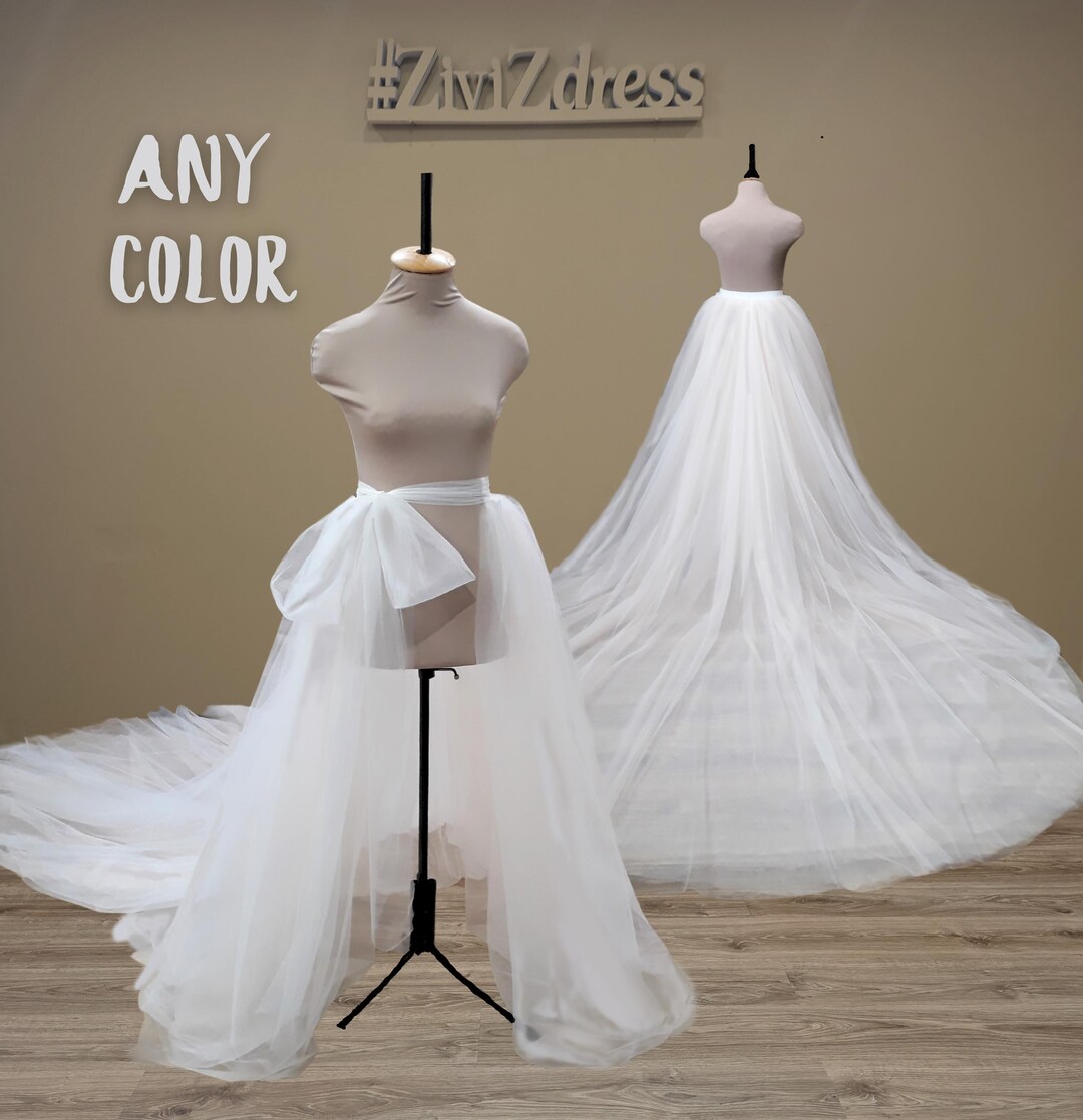 Tulle Detachable Train, Tulle Bridal Train, Detachable Wedding Skirt ...