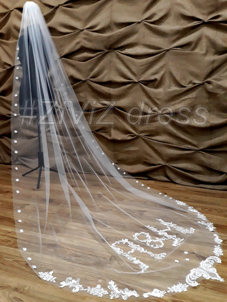 Personalised Bridal Veil Wedding Veil With Initials - Etsy