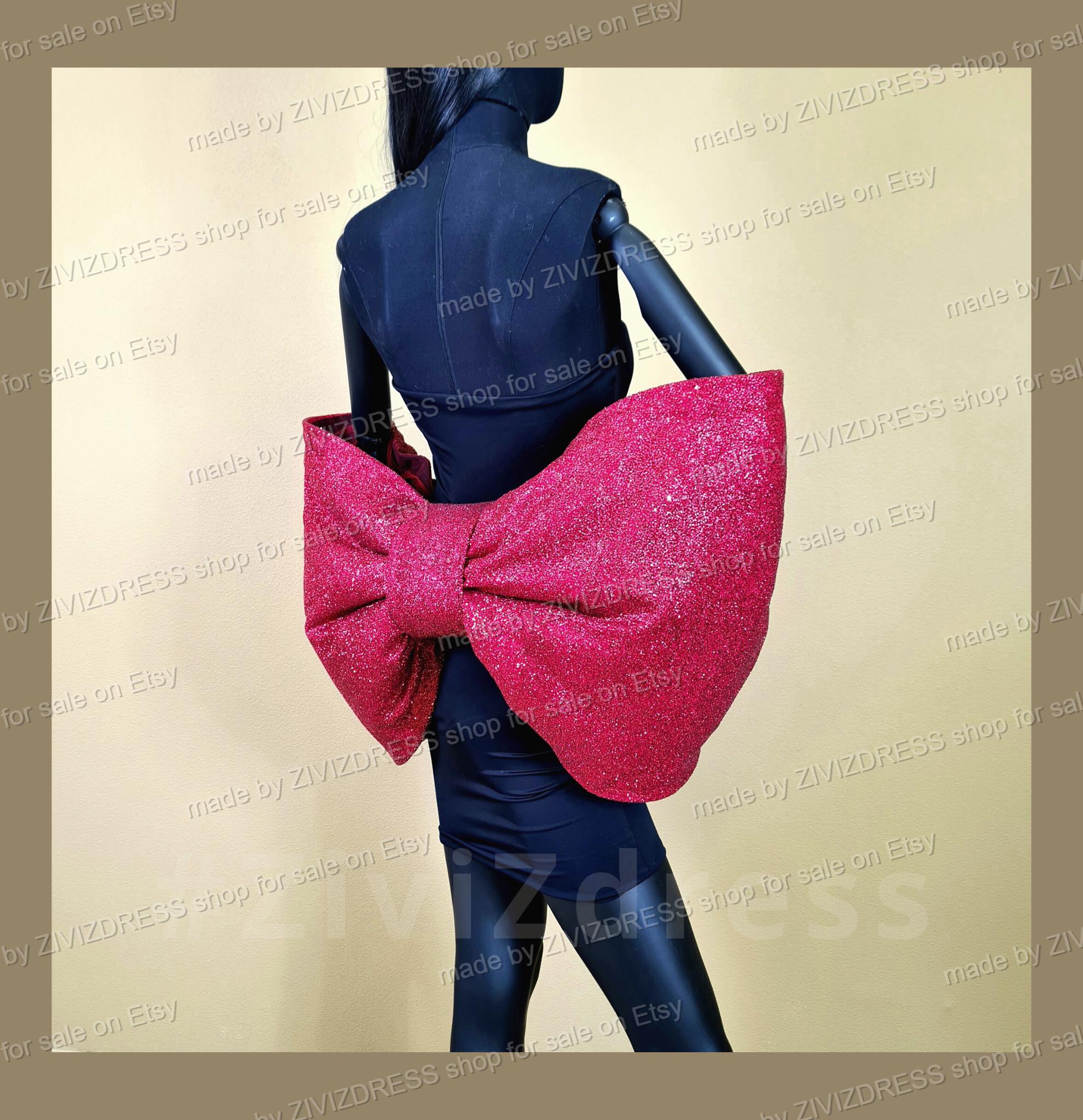 Red Glitter Bow Sleeves: Detachable Sparkle Bow - Etsy
