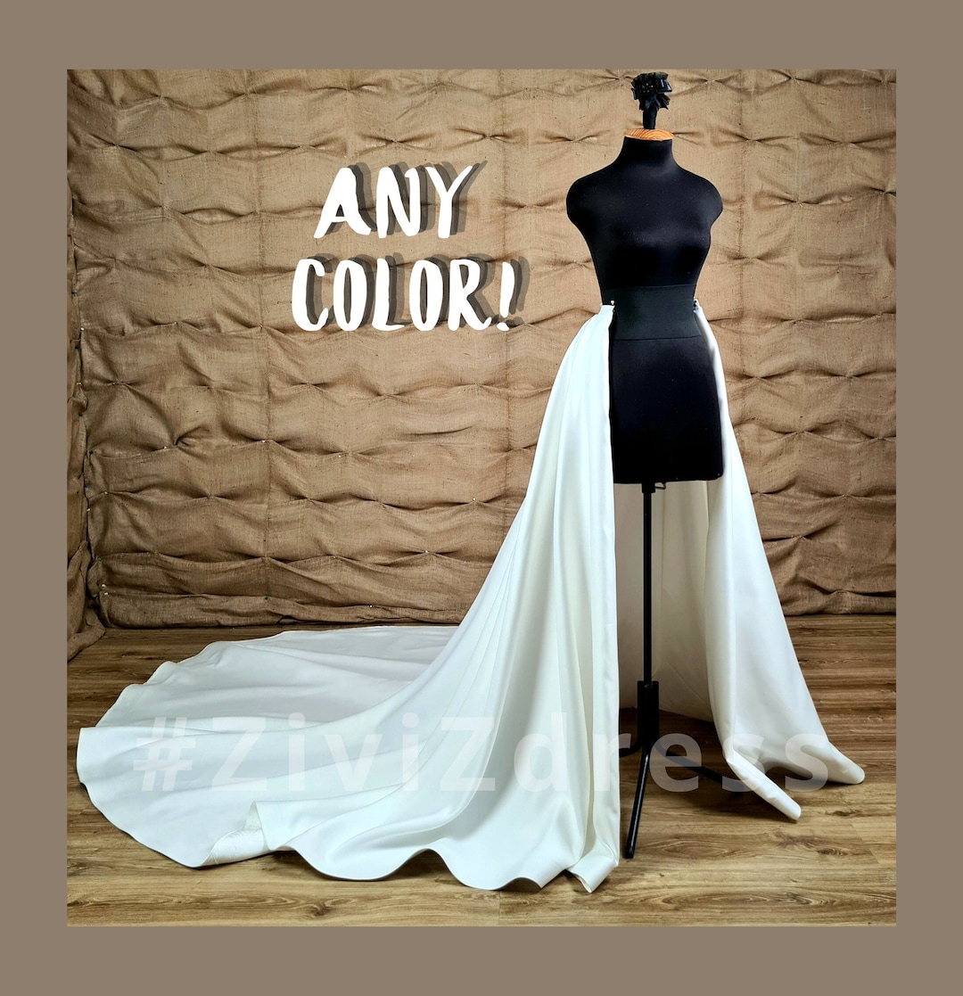 Detachable Satin Skirt Train, Satin Wedding Train, Bridal Satin Skirt ...