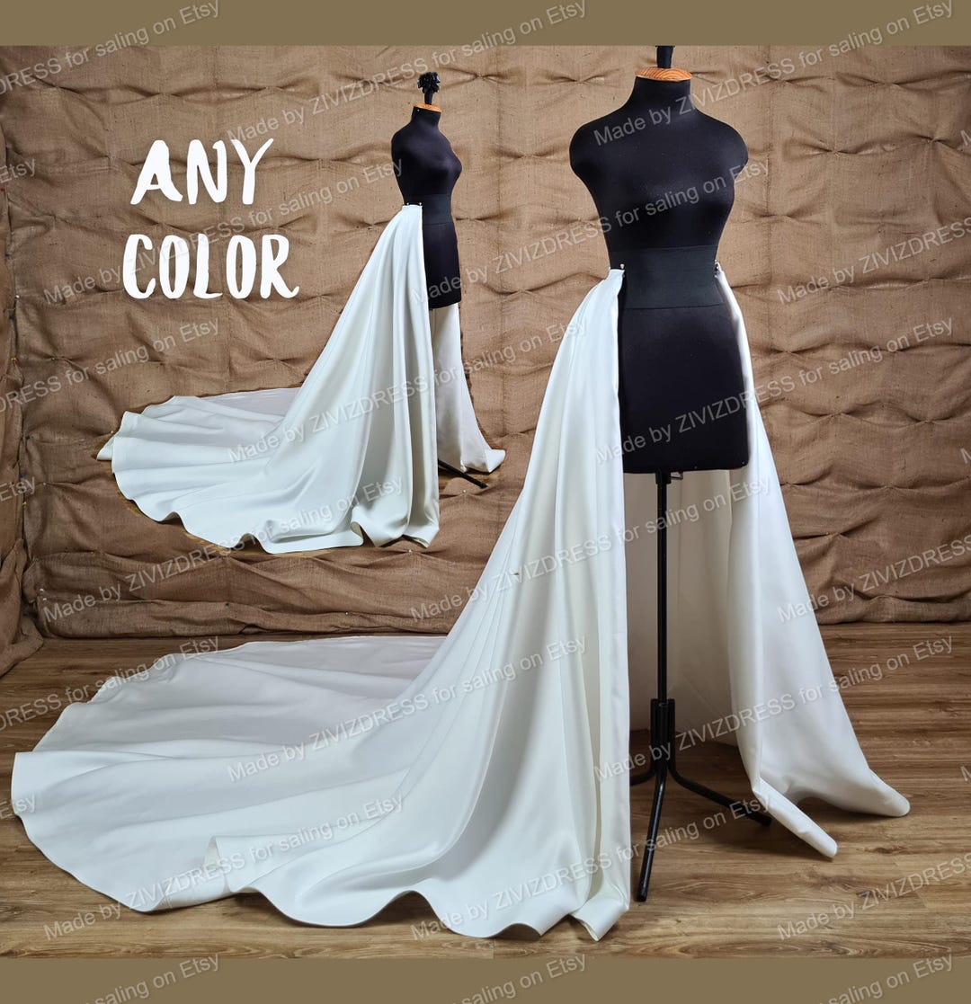 Detachable Satin Skirt Train, Satin Wedding Train, Bridal Satin Skirt, Prom Satin Skirt, Wedding ...