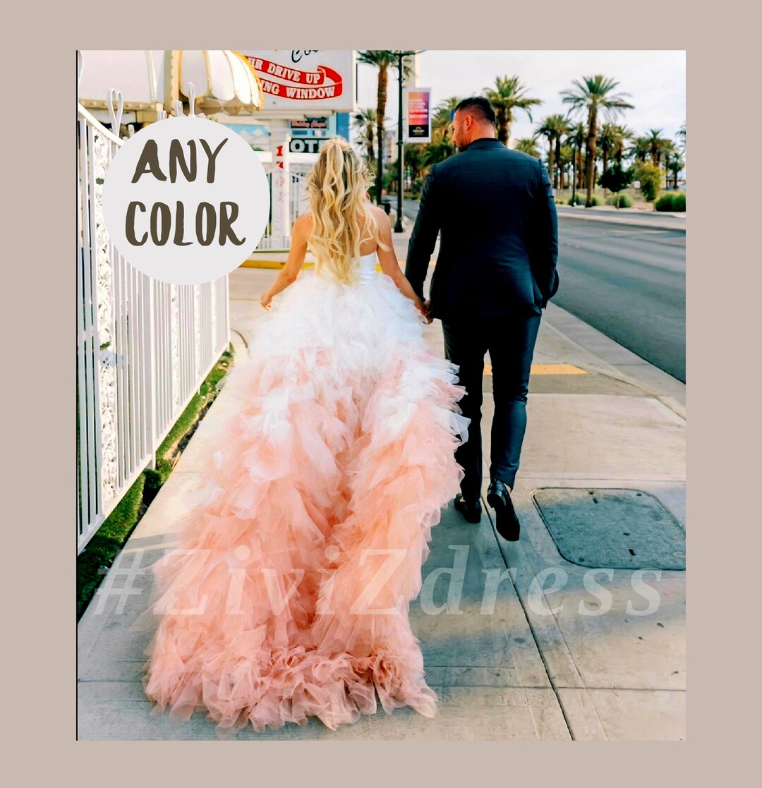 Ombre Detachable Bridal Train, Puffy Tulle Skirt, Bridal Removable ...