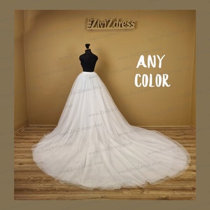 Detachable Tulle Train, Bridal Tulle Train, Wedding Tulle Overskirt ...