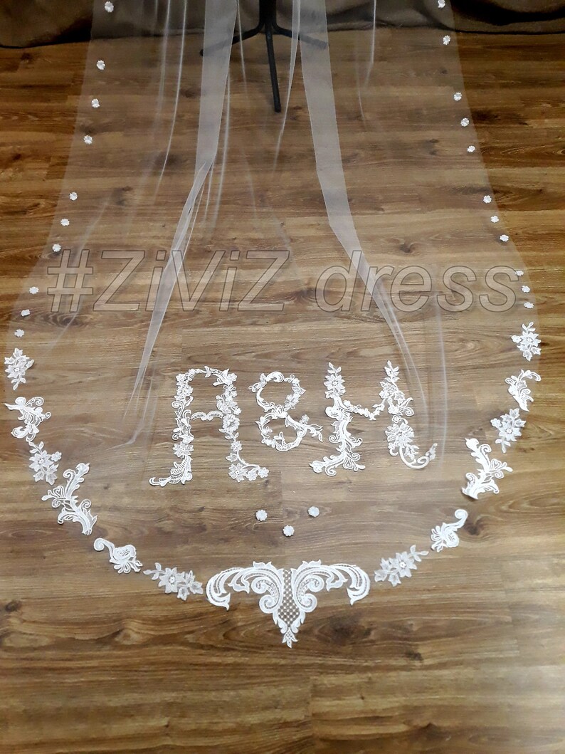 Personalised Bridal Veil Wedding Veil With Initials - Etsy