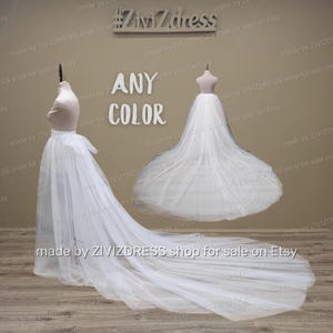 Tulle Detachable Train, Tulle Bridal Train, Detachable Wedding Skirt ...