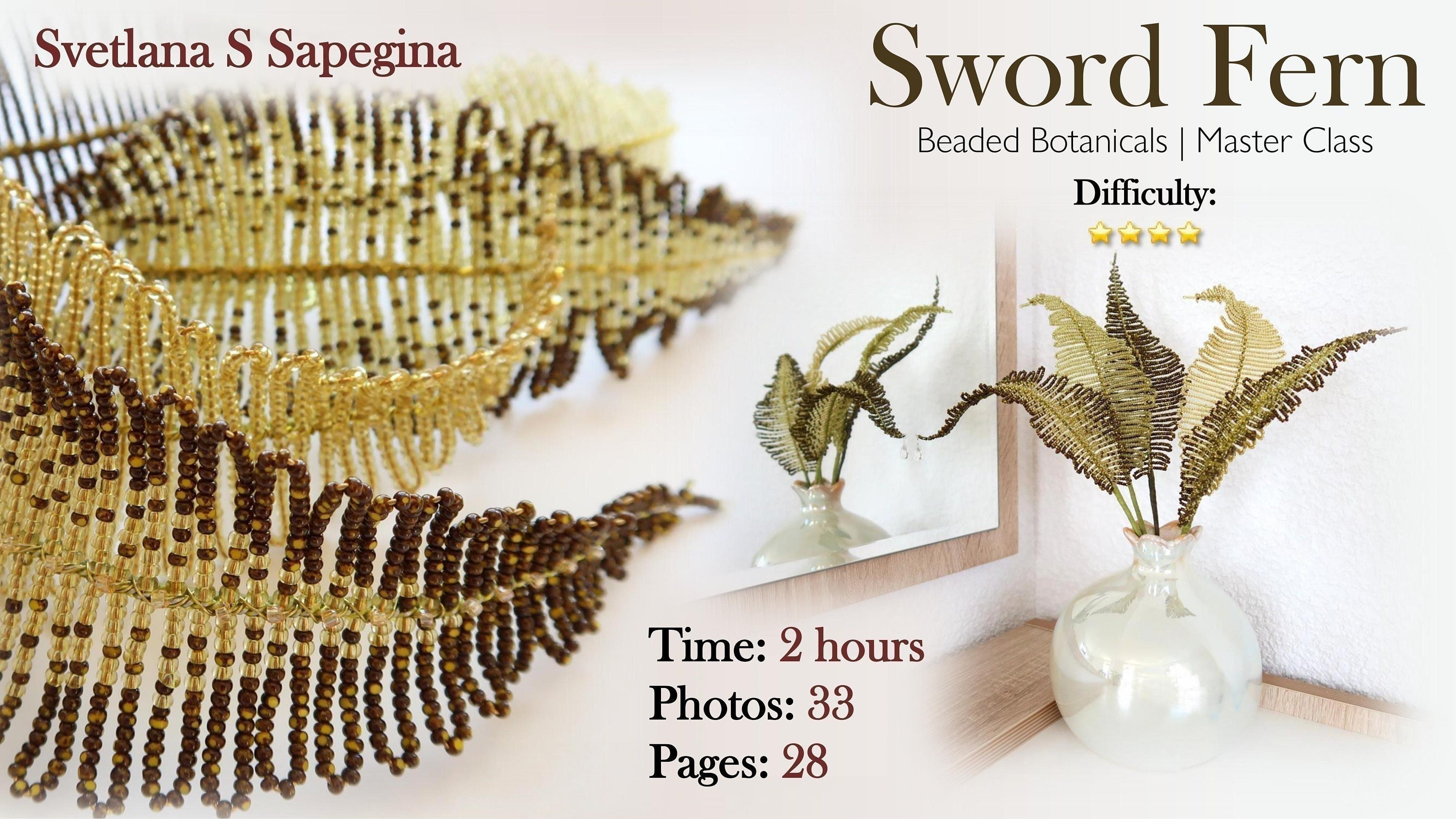 PDF Pattern Beaded Sword Fern by Svetlana Sapegina DIY Beaded Flowers ...