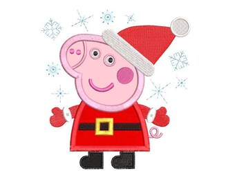 Christmas Pig Machine Embroidery - Etsy