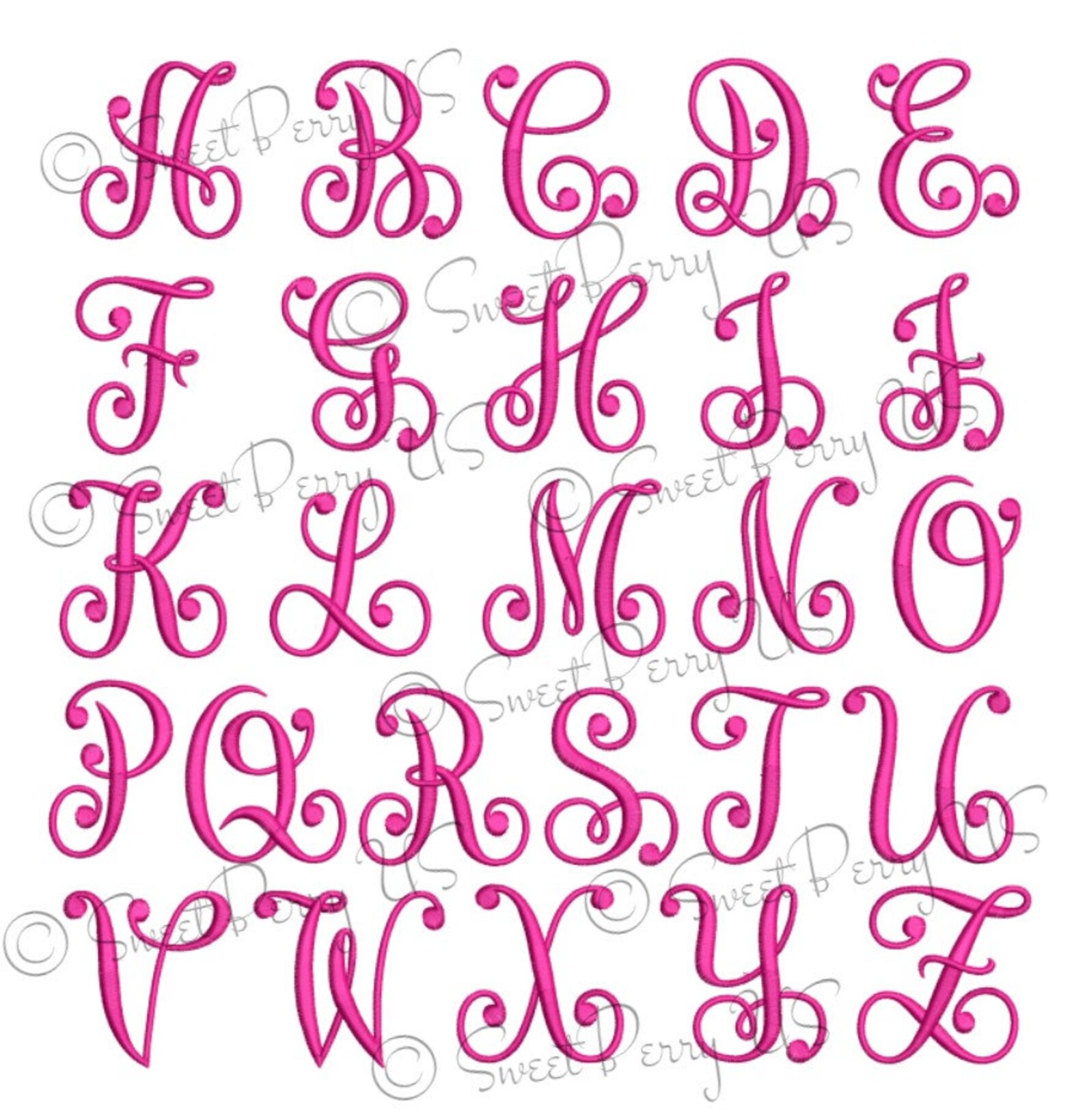 Embroidery Fonts Monogram Fonts Machine Embroidery Font - Etsy
