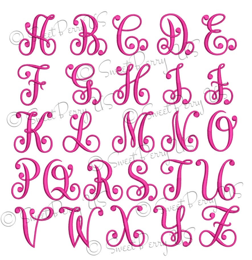 Embroidery Fonts Monogram Fonts Machine Embroidery Font - Etsy