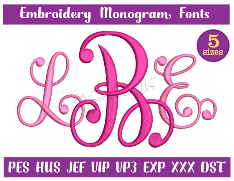 Embroidery Fonts, Monogram Fonts, Machine Embroidery Font, Wedding ...