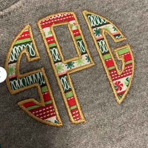 Applique Embroidery Font, Circle Monogram Embroidery Design, INSTANT ...