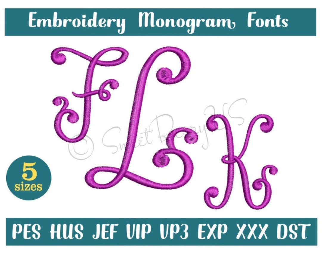 Monogram Embroidery Font, Machine Embroidery, Embroidery Fonts ...