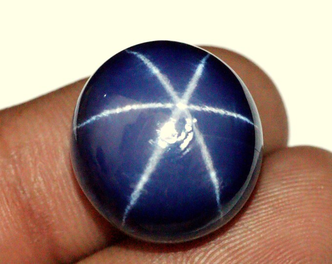 Natural Lindy Blue Star Sapphire Cabochon Hand Made Linde Star Sapphire ...