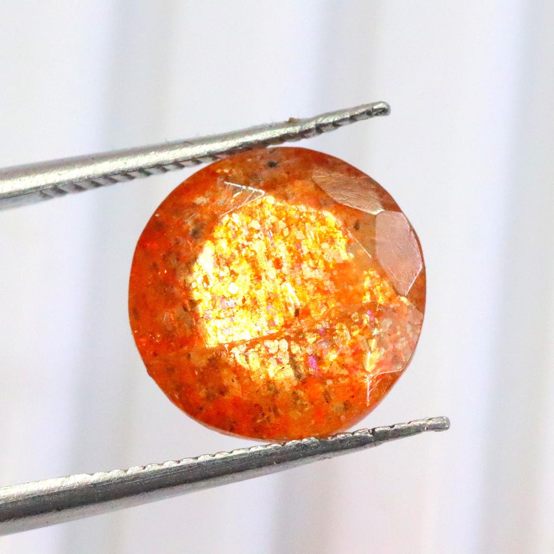 Sunstone With Matrix Flake Sparkling, Gemstone Cut Round Shapes for ...