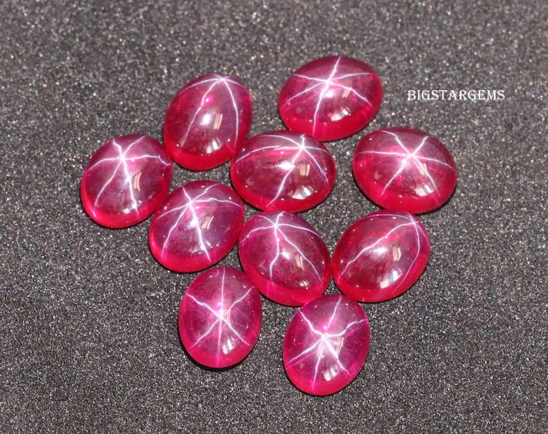 Red Lindy Star Ruby, Oval AAA Grade Synthetic Gemstone - Etsy