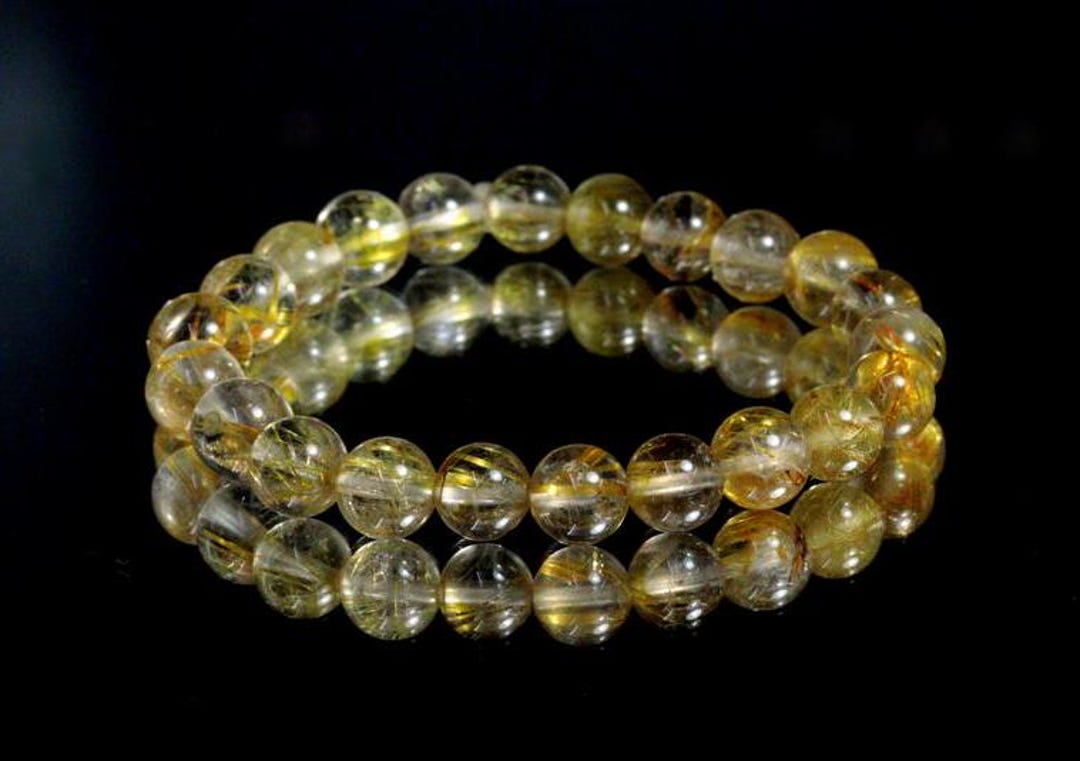 Transparent Yellow Golden Rutile Quartz Beads Genuine AAA Grade ...