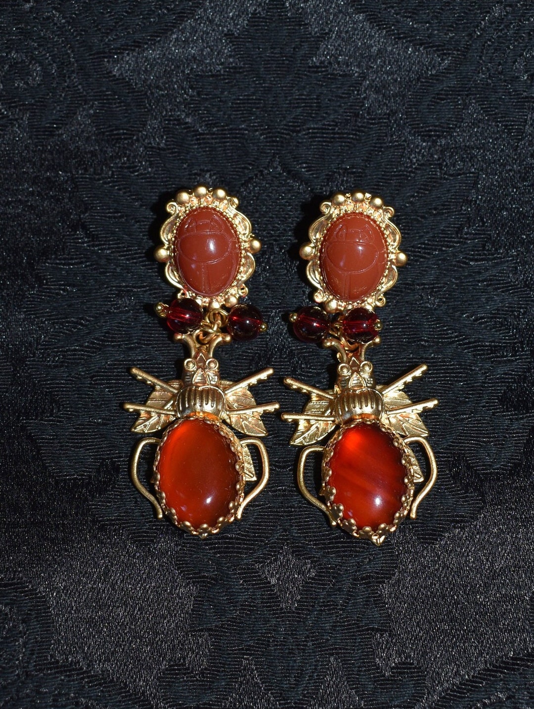 Striking Egyptian Revival Scarab Beetle Art Nouveau Art Deco 20s Brown ...