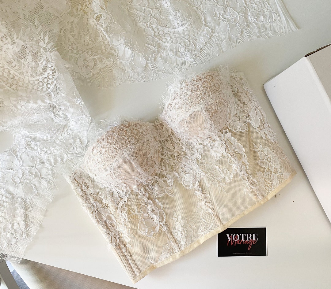 Bridal Corset Nude Bridal Bustier Lase Corset With Beads - Etsy