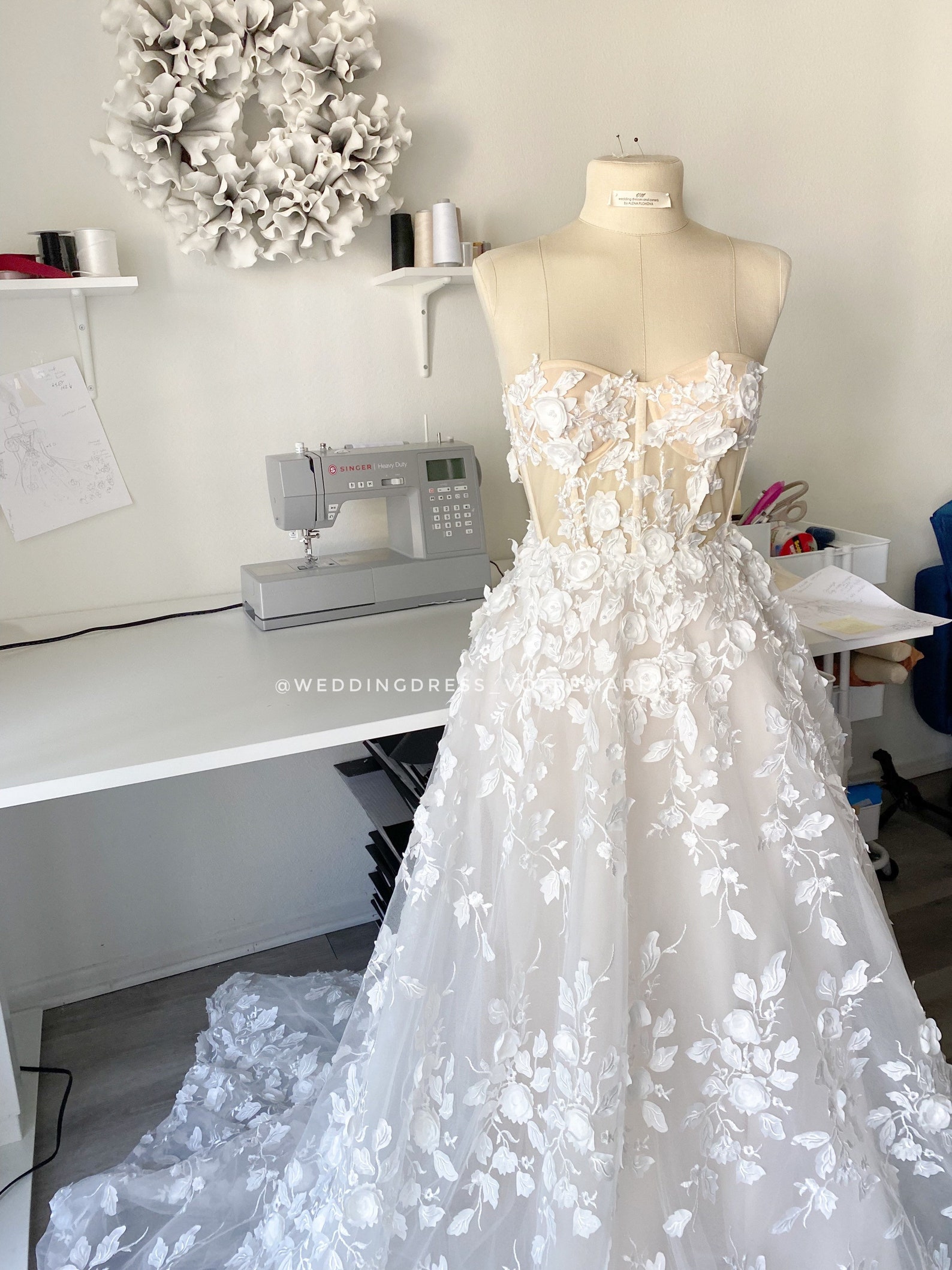 Bella/boho Tulle A Line Wedding Dress Lase Corset Bridal - Etsy