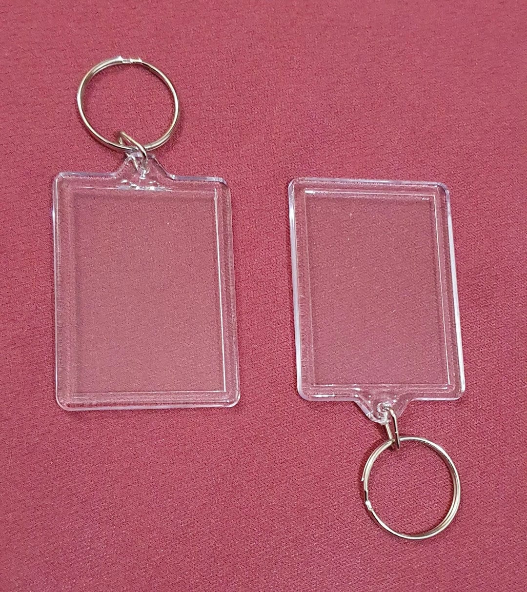 2 X Blank Keyring Acrylic Plastic Passport Photo Key Rings Craft ...