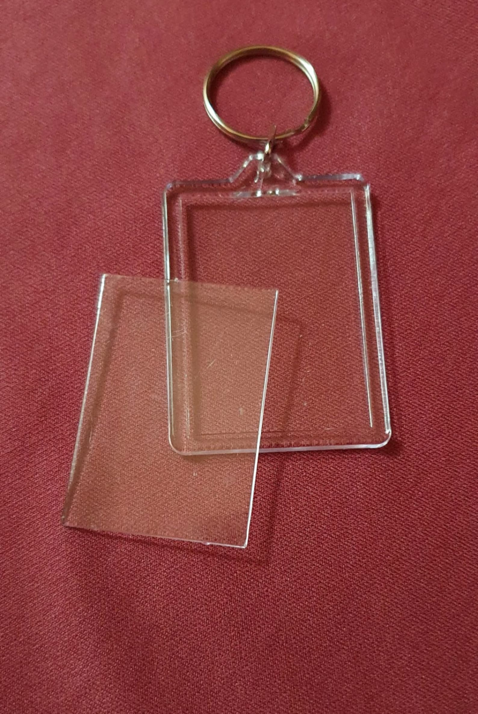 2 X Blank Keyring Acrylic Plastic Passport Photo Key Rings Craft ...