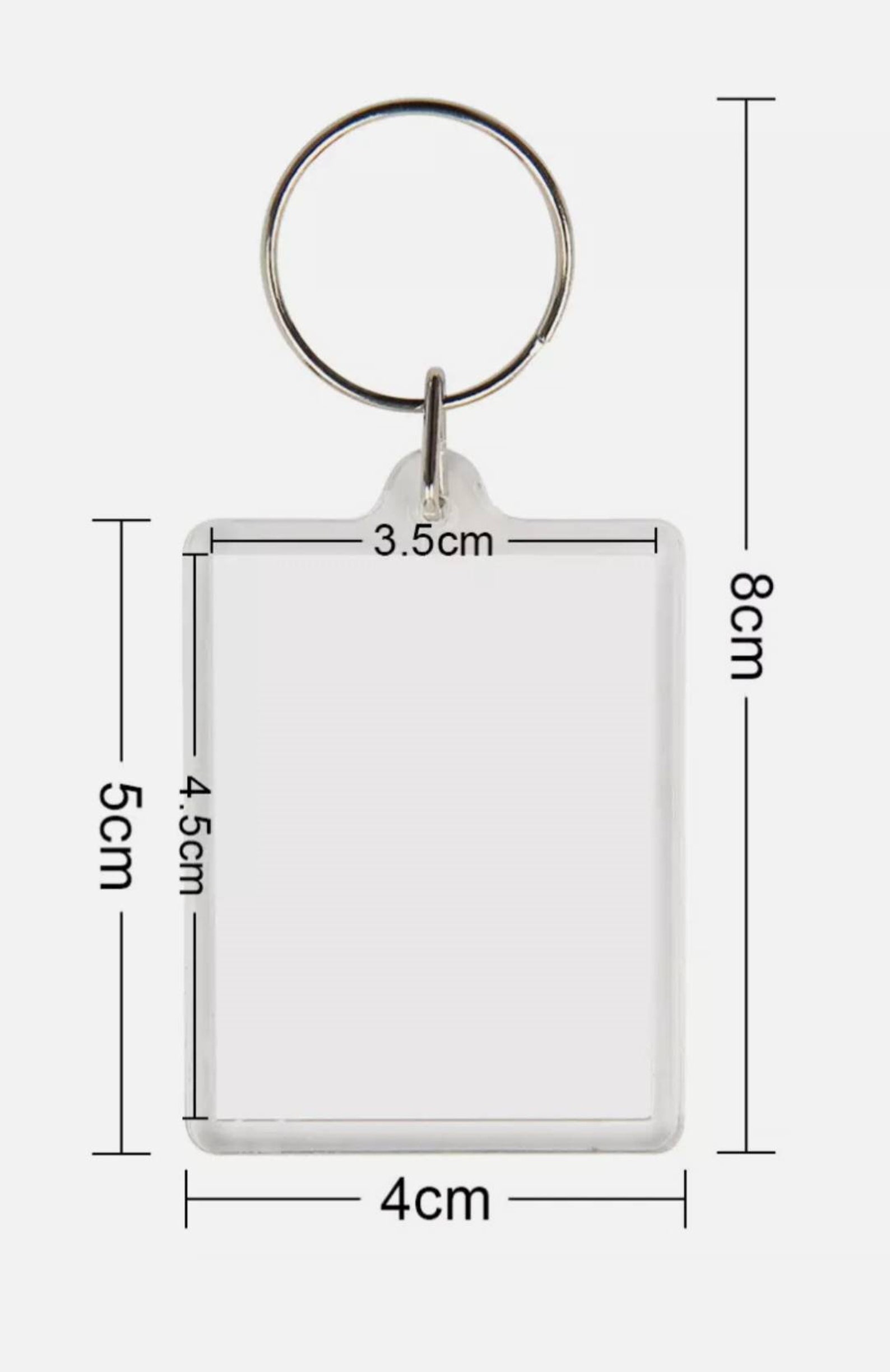 2 X Blank Keyring Acrylic Plastic Passport Photo Key Rings Craft ...