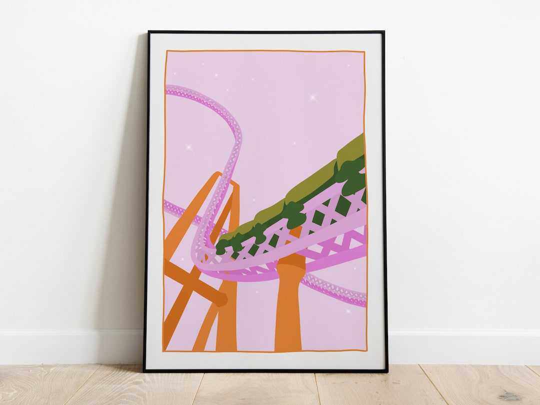 Retro Wall Art | Roller Coaster | Wall Decor | Digital Download Print ...