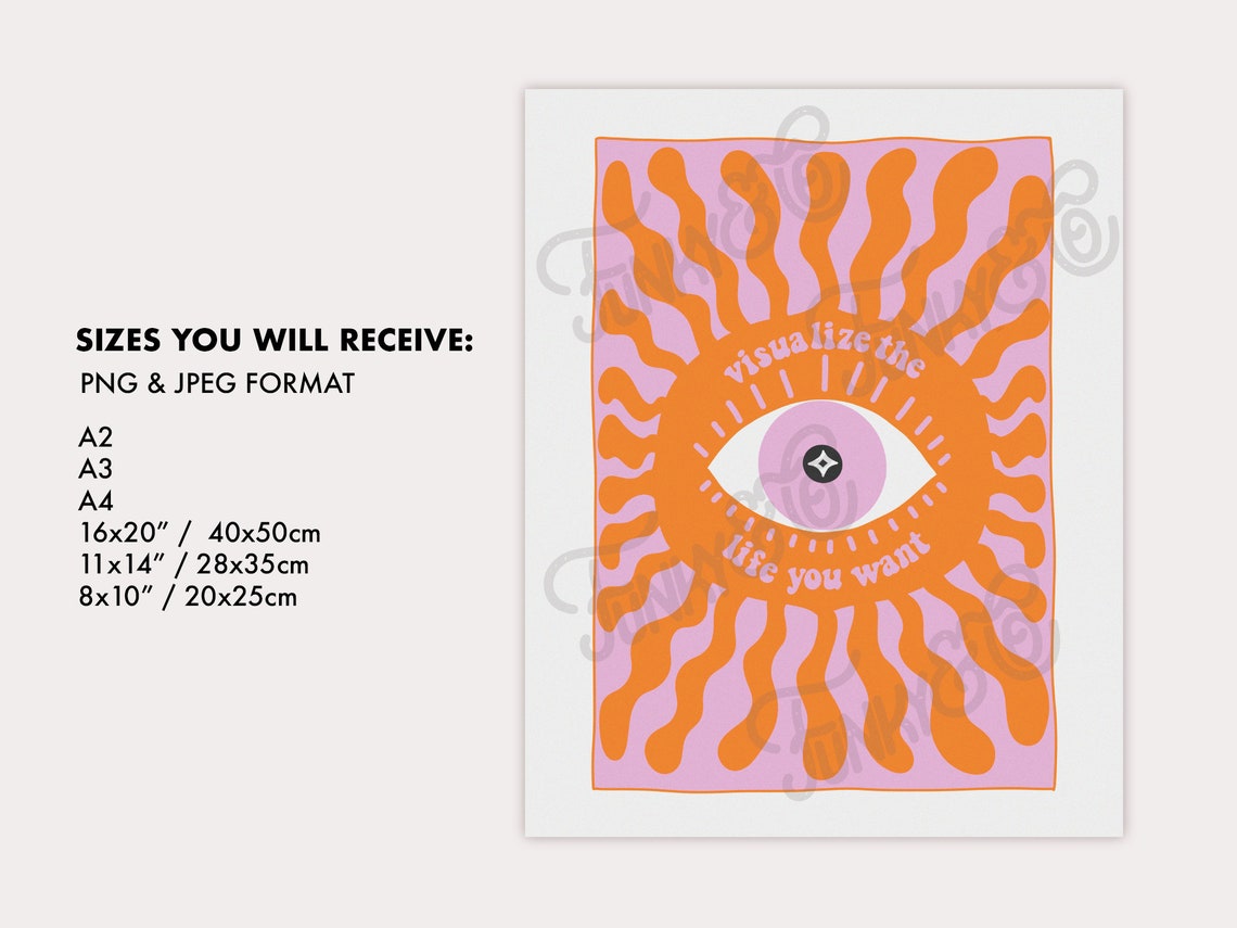 Retro Wall Art | Eye | Wall Decor | Digital Download Print ...