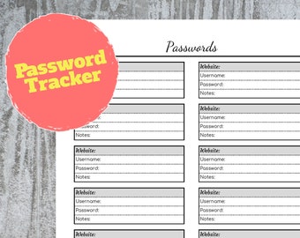 Password Keeper EDITABLE Printable 8 Alphabetical Pages | Etsy
