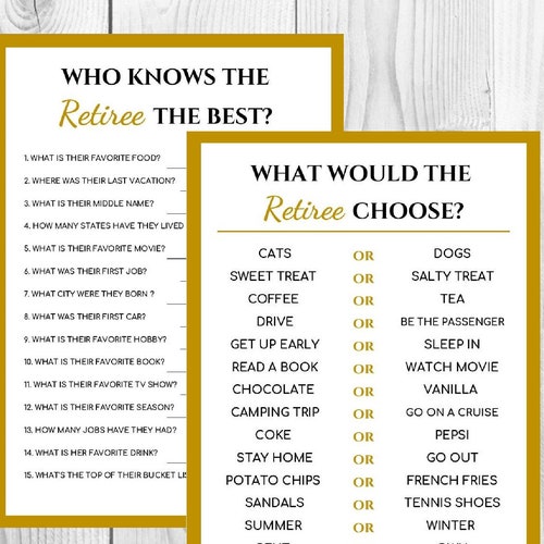 Retirement Party Game Printable Who Knows the Retiree What - Etsy