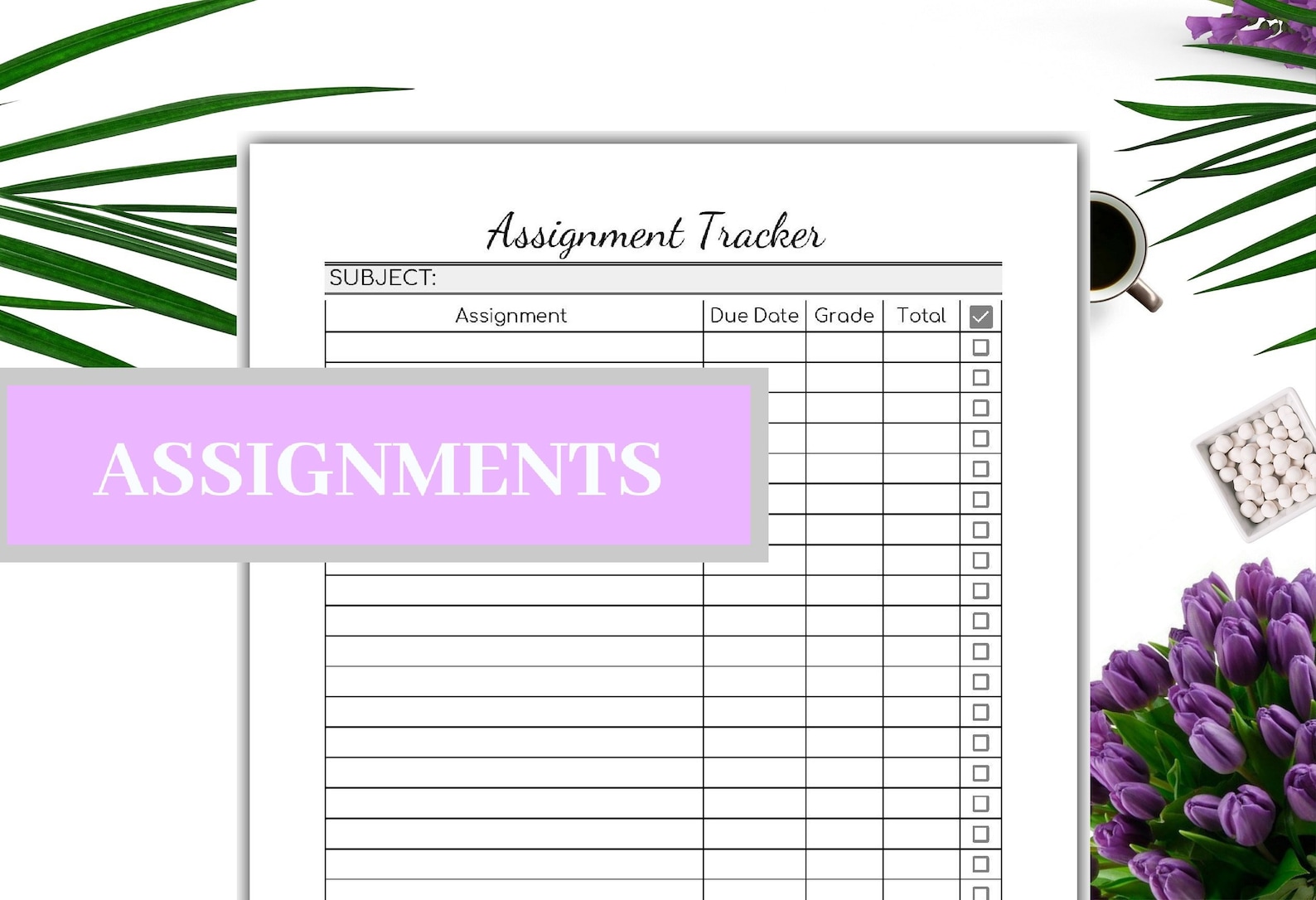 Assignment Tracker Printable Editable Grade Tracker-pdf | Etsy