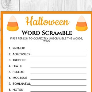 Halloween Games Printable Word Search Word Scramble Kid Games Printable ...