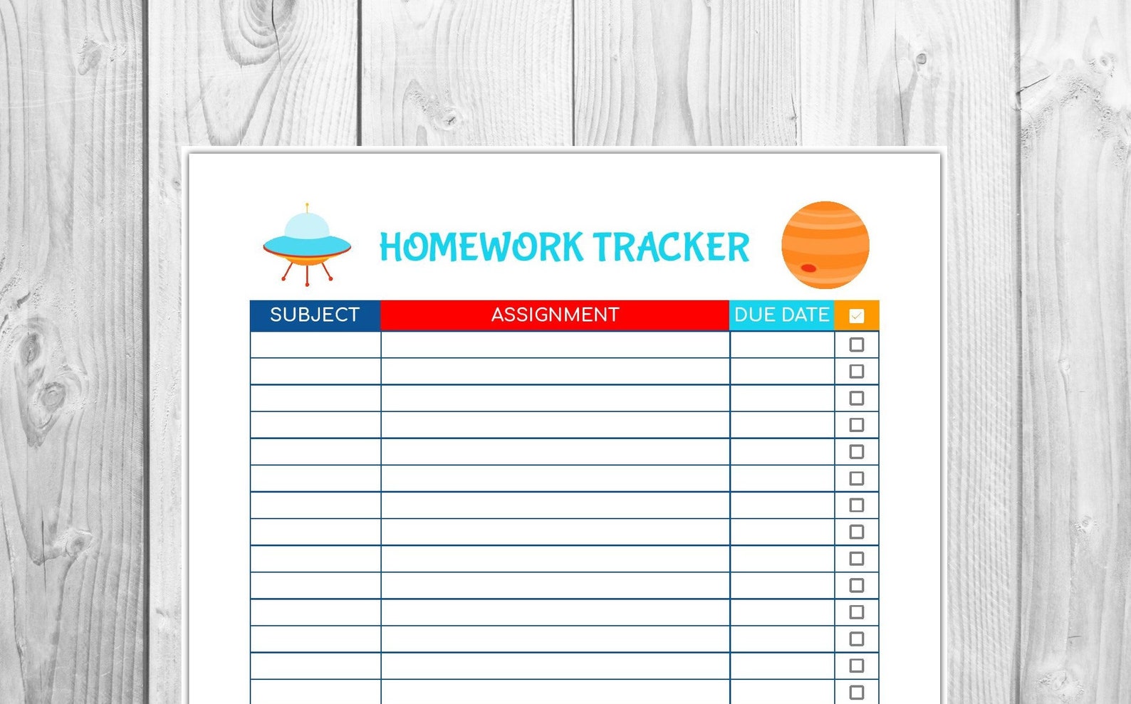Kids Homework Tracker Assignment Tracker Grade Tracker | Etsy