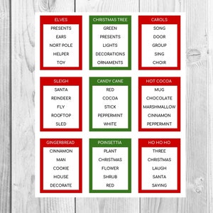 Printable Christmas Holiday Taboo Game Cards Instant - Etsy