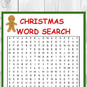 Christmas Games Word Scramble Word Search Kid Games Printable Christmas ...