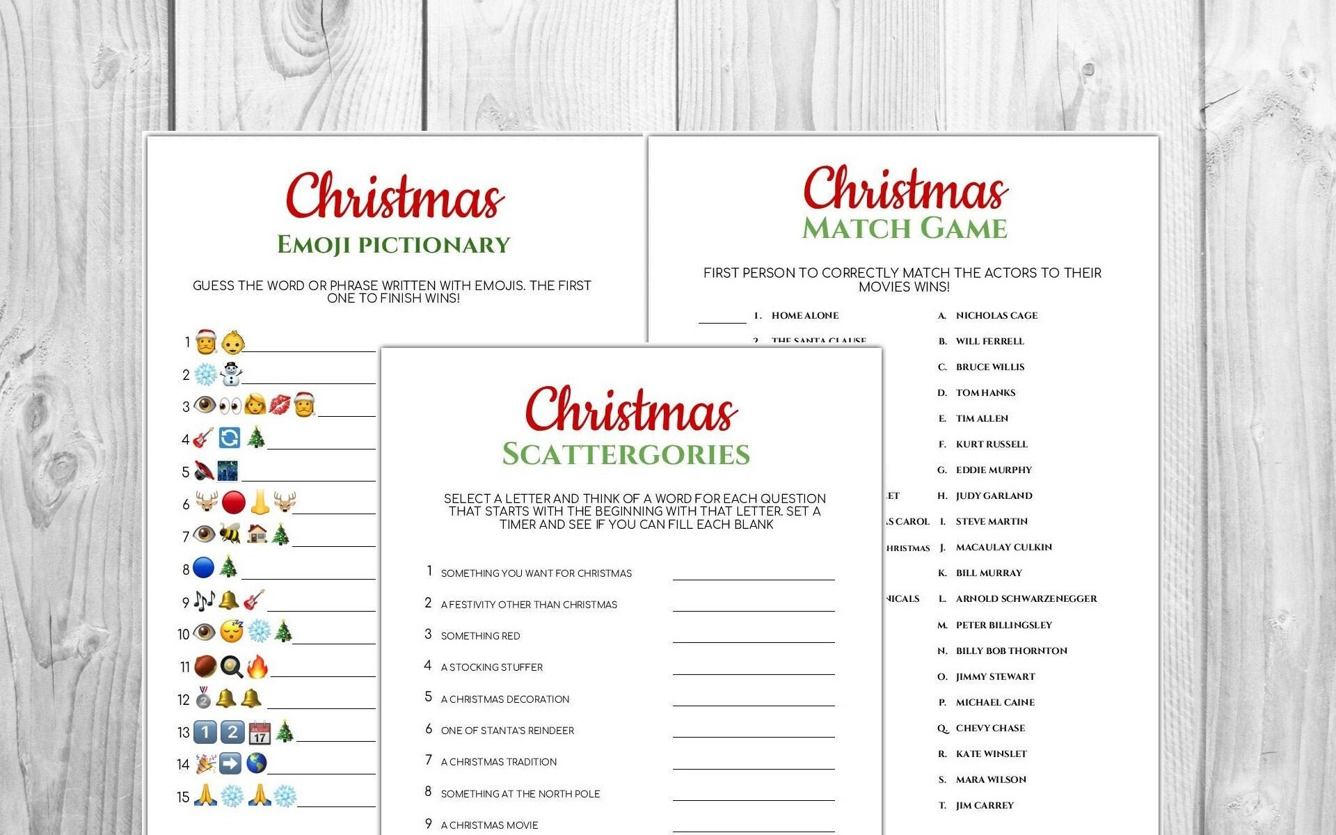 Christmas Party Game Bundle Xmas Games Christmas Games - Etsy