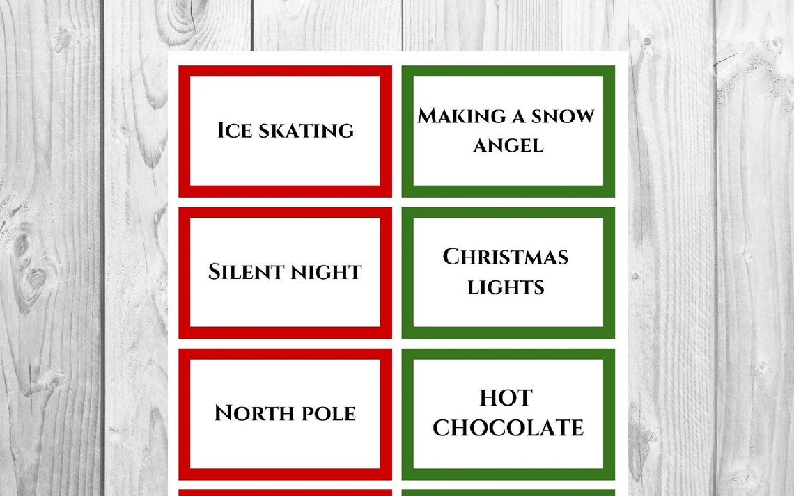 Christmas Charades 48 Cards Printable | Christmas Games| Family Games ...