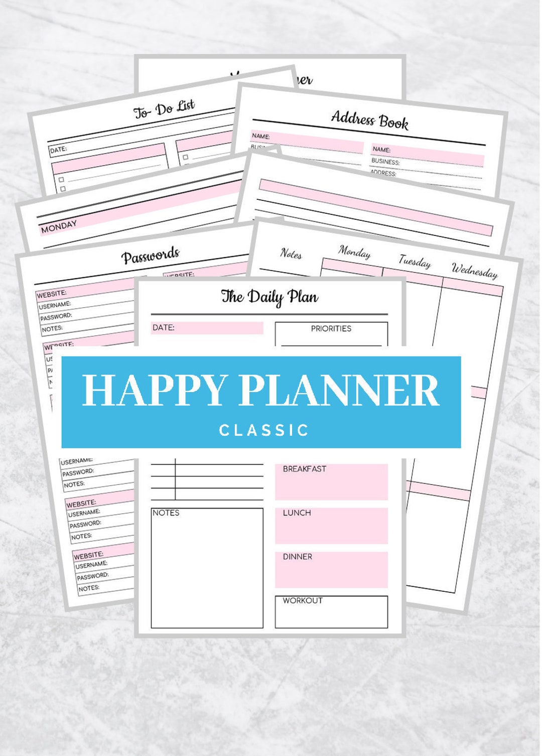 Happy Planner Classic Pink Starter Pack Daily Planner - Etsy
