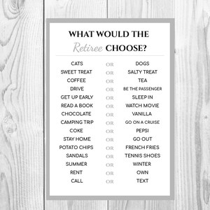 Retirement Party Game Printable Who Knows the Retiree What Would the ...