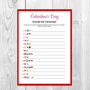 Valentine's Day Emoji Pictionary Kid Games Family Games Indoor Games ...