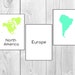 Continent Flash Cards Printable World Map Continent Match Preschool ...