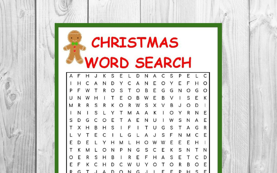 Christmas Word Search Kid Games Printable Christmas Game Instant ...