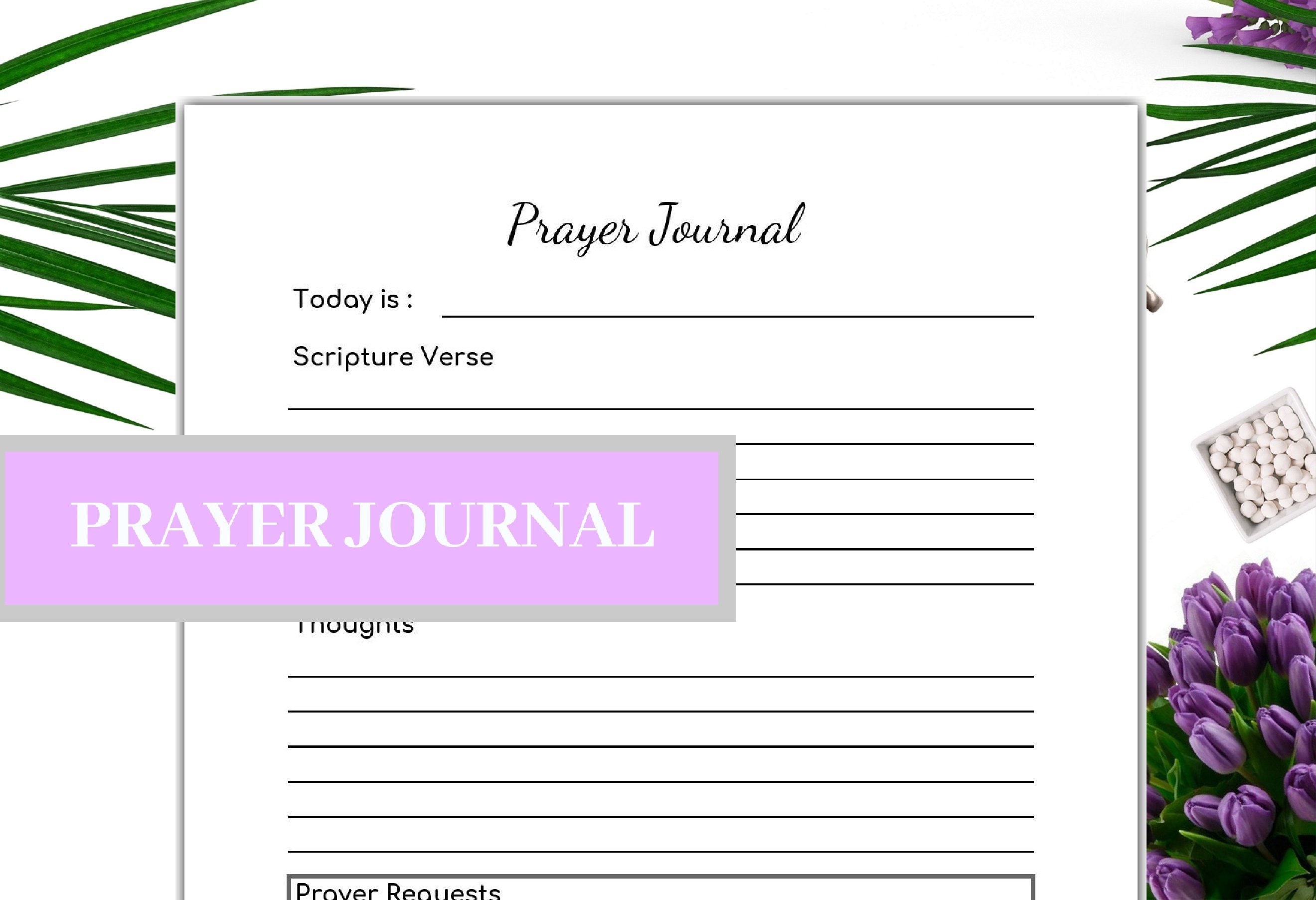 Prayer Journal Printable Bible Scripture Bible Study US | Etsy