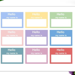 Hello My Name is Printable Name Tags- PDF- Instant Download- US Letter ...